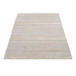 Teppich OCI DIE TEPPICHMARKE "FARBEN MASTER", beige (natur), B:240cm H:8mm L:290cm, Polyester, Teppiche, Teppich, Klassisches Muster, eingefasst, in 3-D-Optik, mit Fransen