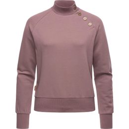 Rundhalspullover Ragwear "Sweatshirt Majjorka Solid", Damen, Gr. XL, rosa (mauve), Obermaterial: 70% Baumwolle CO. 30% Polyester PES., Shirts Rundhalspullover