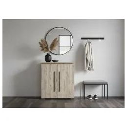 Hochkommode Home Affaire "Bali", beige (eiche, sand, nachbildung), B:85cm H:92cm T:50cm, Holzwerkstoff, Kunststoff, Sideboards, T&uuml;rkommode, mit Melaim-Oberfl&auml;che