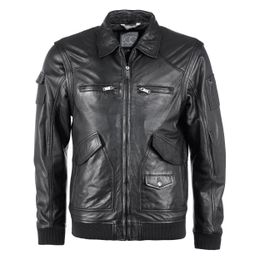Lederjacke JCC "Lederjacke 3102163", Herren, Gr. 56, schwarz, Obermaterial: 100% Lammleder LEL. Futter: 100% Polyester PES., Jacken Lederjacke