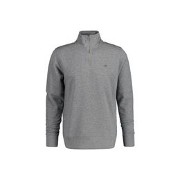 Sweatshirt Gant "Sweatshirt Regular Shield Half Zip Sweat", Herren, Gr. XXL, grau, Obermaterial: 87% Baumwolle CO. 13% Polyester PES., Sweatshirts Sweatshirt