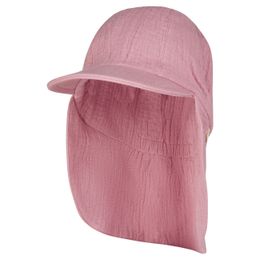 Schirmm&uuml;tze Sterntaler "Schirmm&uuml;tze mit Nackenschutz Musselin", Kinder, Gr. 55, rosa (samtrosa), Obermaterial: 100% Baumwolle CO(Bio)., M&uuml;tzen Schirmm&uuml;tze