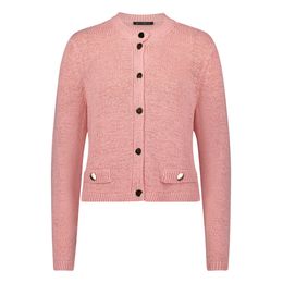 Cardigan Betty Barclay "Strick-Cardigan mit aufgesetzten Taschen", Damen, Gr. 38, rosa (pink dolphin), Obermaterial: 65% Polyacryl PAN. 35% Polyamid PA., Strickjacken Cardigan