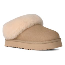 UGG Australia Clog UGG "TAZZELLE", Damen, Gr. 1 (32,5), hellbeige, Lammfell, Veloursleder, Schuhe Clog, Winterboots, Hausschuh zum Schlupfen