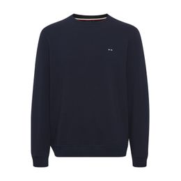 Rundhalspullover FQ1924 "Rundhalspullover FQWILLIAM crew neck logo sweat", Herren, Gr. S, blau (salute), Obermaterial: 42% Baumwolle CO. 38% Polyester PES. 15% Viskose CV. 5% Elasthan EL., Pullover Rundhalspullover