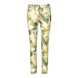 Madeleine Mode Stoffhose MADELEINE "Hose Hose mit Blumenmuster", Damen, Gr. 42, N + K Gr, wei&szlig; (wollwei&szlig;, multicolor), Obermaterial: 68% Baumwolle CO. 29% Polyester PES. 3% Elasthan EL., Hosen Stoffhose