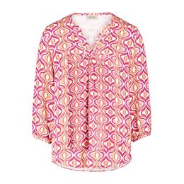 Klassische Bluse Cartoon "Blusenshirt mit Muster", Damen, Gr. 36, pink (pink, apricot), Obermaterial: 100% Viskose CV., Blusen Klassische Bluse