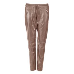 Lederhose JCC "Lederhose 3102153", Damen, Gr. 52, EURO, grau (taupe), Obermaterial: 100% Lammleder LEL. Futter: 100% Baumwolle CO., Hosen Lederhose