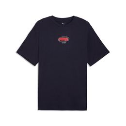 T-Shirt Puma "ESS LOGO LAB RELAXED STORY 1 TEE", Herren, Gr. S, new navy, Jersey, Obermaterial: 100% Baumwolle, unifarben, relaxed fit normal, Rundhals, Shirts T-Shirt, lockere Passform, Kurzarm, Rundhalsausschnitt, sportlicher Stil