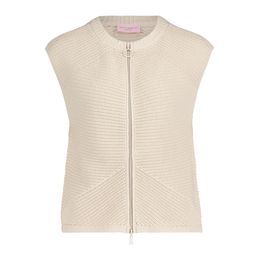 Strickjacke Betty Barclay "Grobstrickjacke ohne Arm", Damen, Gr. 46, beige, Obermaterial: 60% Baumwolle CO. 40% Polyacryl PAN., Strickjacken Strickjacke