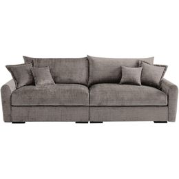 Big-Sofa Home Affaire "Finka, Breite 247 cm", taupe, B:247cm T:123cm, 100% Polyester, Sofas, Big-Sofa, Mega-Sofa, Cord oder Chenille-Struktur, mit Federkern & 4 Zierkissen