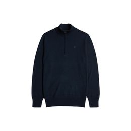 G-Star Raw Sweatshirt G-STAR "Strickpullover Premium Core Half Zip Knit", Herren, Gr. XXL, blau (dunkelblau), Obermaterial: 100% Wolle mw., Sweatshirts Sweatshirt