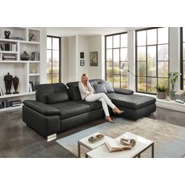 Ecksofa DIE PLANBAR "PN-IN16012 L-Form, Breite 309 cm", torro schwarz, B:309cm H:85cm T:195cm, Sofas, Ecksofa, inkl. Sitztiefenverstellung, optional mit Kopfteilverstellung