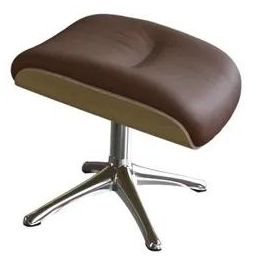 Fu&szlig;hocker FLEXLUX "Clement Beinst&uuml;tze, Hervorragender Komfort, Robuster Alu Fu&szlig;", braun (old chestnut braun), B:44cm H:39cm T:35cm, 100% Echteder, Hocker, Fu&szlig;hocker, Beinauflage zur Entspannung, pflegeleicht, Rahmen in Holzoptik