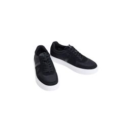 Sneaker Calvin Klein Jeans "CLASSIC CUPS LACE MIX EMB TONGUE", Herren, Gr. 44, schwarz, wei&szlig;, Leder, Lederimitat, Schuhe Sneaker, Schn&uuml;rschuh, Basket-Sneaker, Freizeitschuh in sportiver Optik