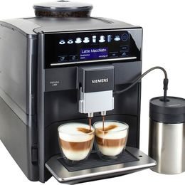 Siemens Kaffeevollautomat "EQ6 plus s400 TE654509DE, Doppeltassenfunktion, Keramikmahlwerk", schwarz (saphirschwarz metallic), B:28cm H:38,5cm T:46,5cm, Kaffeevollautomaten, viele Kaffeespezialit&auml;ten, automatische Dampfreinigung, saphirschwarz, Kaffeevollautomat