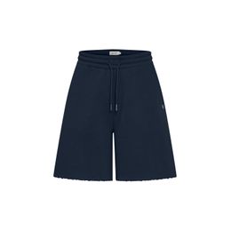 Sweatshorts oxmo "Sweatshorts OXHope", Damen, Gr. XS, N-Gr, blau (total eclipse), Obermaterial: 55% Polyester PES. 45% Baumwolle CO., Hosen Sweatshorts