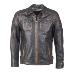 Bikerjacke JCC "Lederjacke 3102074", Herren, Gr. XL, schwarz, Obermaterial: 100% Lammnappaleder LANA. Futter: 100% Baumwolle CO., Jacken Bikerjacke