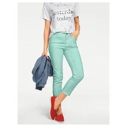 7/8-Hose Heine, Damen, Gr. 34, Normalgr&ouml;&szlig;en, blau (t&uuml;rkis), 98% Baumwolle, 2% Elasthan, Miedereinsatz:85% Polyester, 15% Elasthan, unifarben, 7/8-L&auml;nge, Hosen 7/8-Hose