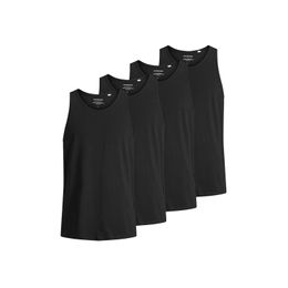 Jack & Jones Unterhemd JACK & JONES "Unterhemd JACBASIC TANKTOP 4PK 4er Pack", Herren, Gr. XL, N-Gr, schwarz, Obermaterial: 100% Baumwolle CO., Unterhemden Unterhemd