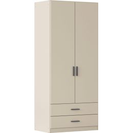 Dreht&uuml;renschrank Rauch "Kleiderschrank Garderobe GAMMA Breiten 91/136/181/226/271/315/360 cm", beige (champagner), griffstangen graumetallic, B:91cm H:210cm T:54cm, Holzwerkstoff, Schr&auml;nke, Dreht&uuml;renschrank, mit Schubladen, verschiedene Griff-Varianten TOPSELLER MADE IN GERMANY