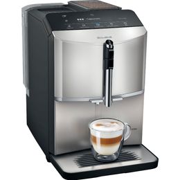 Siemens Kaffeevollautomat "EQ300 TF303E07, viele Kaffeespezialit&auml;ten, OneTouch-Funktion", schwarz (inox silber metallic), B:25,1cm H:38,3cm T:43,3cm, Kaffeevollautomaten, benutzerfreundliches Display, Keramikmahlwerk, silber metallic, Kaffeevollautomat