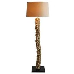 Salesfever Stehlampe "Pandora", schwarz-wei&szlig; (schwarz, natur, wei&szlig;), 1, &Oslash; 50cm H: 150cm, 1 Stk., Leuchten, handgefertigt, mit Leinenschirm, Stehlampe