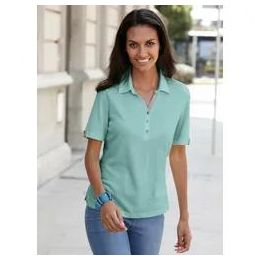 Poloshirt Casual Looks "Poloshirt", Damen, Gr. 48, blau (aqua), 50% Baumwolle, 50% Modal, unifarben, ohne Ausschnitt, Shirts