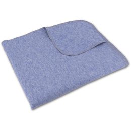 Wohndecke SETEX "Kuscheldecke", blau, B:75cm L:120cm, Baumwolle, Polyester, Wohndecken, Wohndecke, mit Ziernaht in Melange-Optik, Kuscheldecke