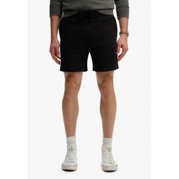 Sweatshorts Superdry "ESSENTIAL LOGO CLASSIC SHORT", Damen, Gr. XL, N-Gr, schwarz, Sweatware, Obermaterial: 80% Baumwolle, 20% Polyester, unifarben, relaxed fit knielang, Hosen Sweatshorts