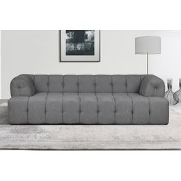 3-Sitzer Home Affaire "APERIRE Design-Sofa, moderne Steppung, Breite 225 cm", anthrazit, B:225cm H:77cm T:100cm, 100% Polyester, Sofas, 3-Sitzer, mit Wellenunterfederung, gem&uuml;tlich und modern, komfortables Sitzgef&uuml;hl