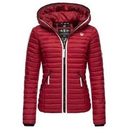 Steppjacke Navahoo "Kimuk Prc", Damen, Gr. S (36), rot (blutrot), Oberstoff: 100% Nylon. Futter: 100% Polyester. Wattierung: 100% Polyester. &Auml;rmelfutter: 100% Polyester, figurbetont h&uuml;ftlang, &Auml;rmel ohne &Auml;rmelschlitz Rippstrickb&uuml;ndchen kontrastfarben, Jacken Steppjacke, leichte &Uuml;bergangsjacke mit Kapuze