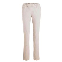 Regular-fit-Jeans GOLDNER "Edel geschm&uuml;ckte Jeansschlupfhose LOUISA", Damen, Gr. 50, N-Gr, beige (helltaupe), Obermaterial: 75% Baumwolle CO. 23% Polyester PES. 2% Elasthan EL., Jeans Regular-fit-Jeans