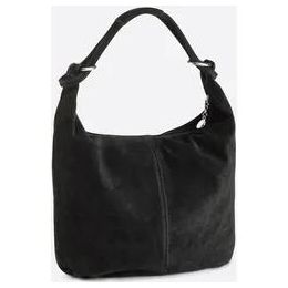 Beuteltasche Heine, Damen, Gr. B/H/T: 39cm x 49cm x 2cm, schwarz, Leder, unifarben, Taschen Beuteltasche