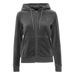Kapuzensweatjacke oxmo "Kapuzensweatjacke OXVicky", Damen, Gr. XS, grau (castlerock), Obermaterial: 80% Baumwolle CO. 20% Polyester PES., Sweatjacken Kapuzensweatjacke