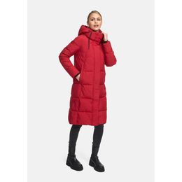 Winterjacke Marikoo "Marikoo Chumanii Damen Herbst Winter Steppmantel Parka lang N057", Damen, Gr. L, rot (deeprot), Obermaterial: 100% Polyester PES., Jacken Winterjacke