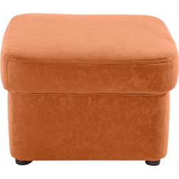 Polsterhocker DOMO collection "Elva", orange (terrakotta), B:60cm H:39cm T:60cm, (gepr&auml;gte) Luxus-Microfaser (100% Polyester);Kunstleder SOFTLUX / Struktur ( 100% Polyester);Microfaser PRIMABELLE (100% Polyester), Hocker, Polsterhocker
