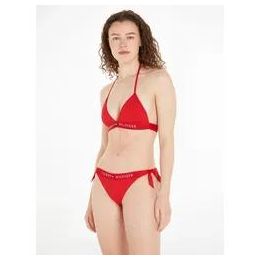 Bikini-Hose "TH SIDE TIE CHEEKY BIKINI", Damen, Gr. S (36), N-Gr, rot, Elasthan, Polyamid, Tommy Hilfiger SWIMWEAR, unifarben, Badehosen Bikini-Hose, mit seitlichen Knotendetails