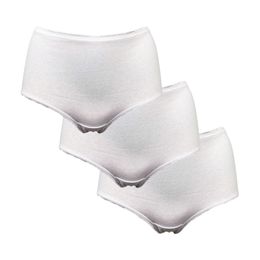 Midislip MY BASIC "Midi cotton brief", Damen, Gr. L, wei&szlig;, Obermaterial: 95% Baumwolle, 5% Elasthan, unifarben, k&ouml;rpernah, Unterhosen, basic, eng, elastisch, bequem, weich, mit Bund, Baumwollmix