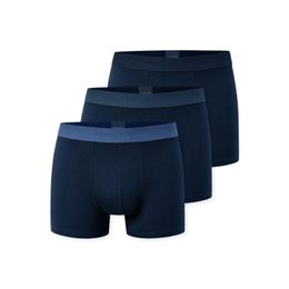 Boxershorts Schiesser "Boxershort 3PACK Shorts "95/5" 3er Pack", Herren, Gr. M, blau, Obermaterial: 95% Baumwolle CO. 5% Elasthan EL., Unterhosen Boxershorts