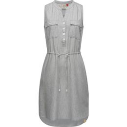 Shirtkleid Ragwear "Shirtkleid Roisin Denim", Damen, Gr. XXL, N-Gr, grau (light grau denim23), Obermaterial: 60% Baumwolle CO. 40% Viskose CV., Kleider Shirtkleid