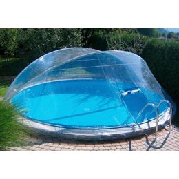 Poolverdeck KWAD "Cabrio Dome f&uuml;r runde Pools mit breitem Handlauf", transparent, B:460cm H:145cm T:460cm, Polyvinylchlorid (PVC), Verdecke, Poolverdeck, in verschiedenen Gr&ouml;&szlig;en