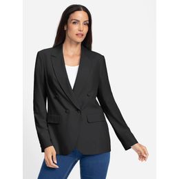 Jackenblazer Heine "Blazer", Damen, Gr. 36, schwarz, 63% Polyester, 34% Viskose, 3% Elasthan, Blazer Jackenblazer