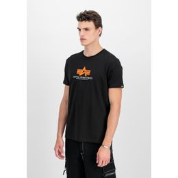 T-Shirt Alpha Industries "Basic T-Shirt BL Rubber", Herren, Gr. S, schwarz, Obermaterial: 90% Baumwolle, 10% Polyester, Shirts T-Shirt