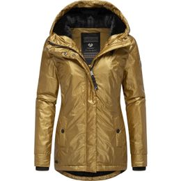 Winterjacke Ragwear "Winterjacke Monadde Bling", Damen, Gr. XS, gold (inca gold), Obermaterial: 100% Nylon NY. Obermaterial: Futter: 100% Polyester PES. 100% Polyester PES., Jacken Winterjacke