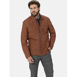 Lederjacke Babista "Lederjacke SORENTELLO", Herren, Gr. 52, orange (cognac), Obermaterial: 100% Lederfaserstoff LEAFIBTEX., Jacken Lederjacke