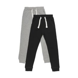 Jogginghose Minymo "Jogginghose MIBasic", Jungen, Gr. 128, N-Gr, grau (dunkelgrau), Web, Obermaterial: 100% Baumwolle CO., unifarben, regular fit, Hosen Jogginghose