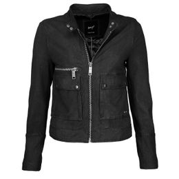 Lederjacke Maze "Lederjacke Clermont", Damen, Gr. L, schwarz, Obermaterial: 100% Lammnappaleder LANA. Futter: 100% Polyester PES., Jacken Lederjacke