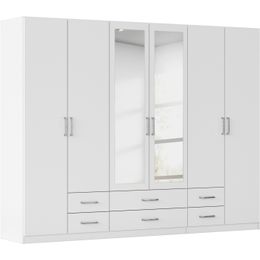 Kleiderschrank Rauch "Schrank Garderobe Ankleide GAMMA Breiten 91/136/181/226/271/315/360 cm", alpinwei&szlig;, griffe chrom, B:271cm H:210cm T:54cm, Holzwerkstoff, Schr&auml;nke, Kleiderschrank, verschiedene Griff-Varianten, mit Spiegel TOPSELLER MADE IN GERMANY