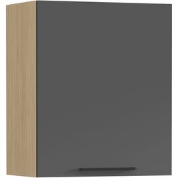 H&auml;ngeschrank KOCHSTATION "Luna, Oberschrank, K&uuml;chenh&auml;ngeschrank, Made in Italy", anthrazit, eiche chopinfarben, B:60cm H:71cm T:35cm, Schr&auml;nke, H&auml;ngeschrank, B/T/H: 60&times;35&times;71 cm, zus&auml;tzlicher Stauraum &uuml;ber der Arbeitsfl&auml;che